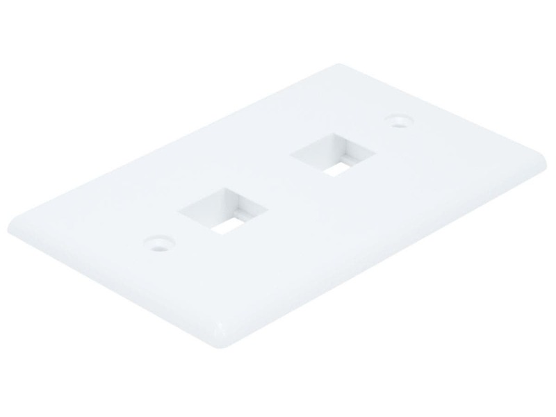 2-Hole White Keystone Wall Plate - The Computer Shop