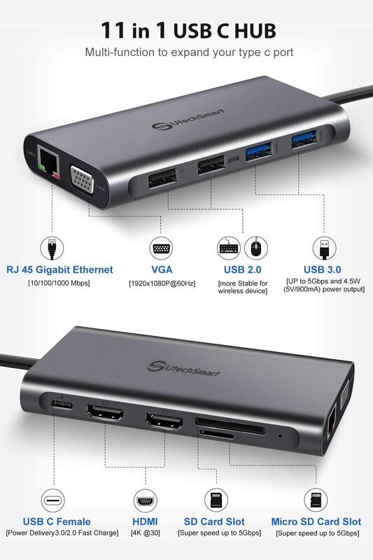 UtechSmart Triple Display USB C Hub - The Computer Shop